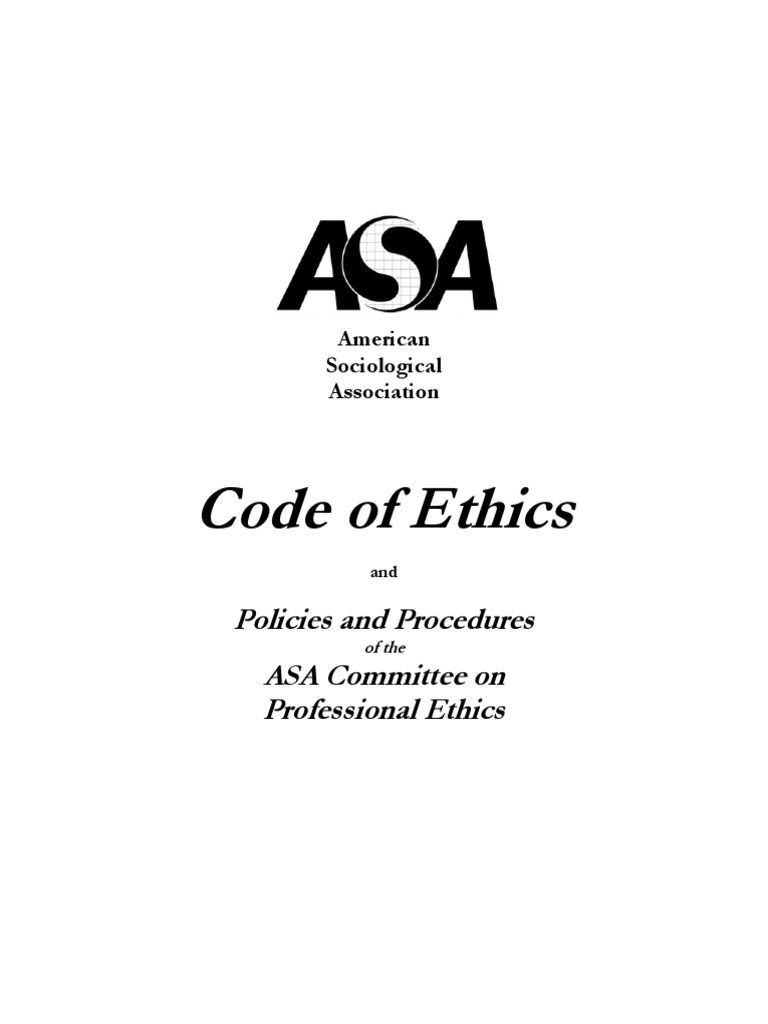 Code of Ethics: Policies and Procedures ASA Committee On Professional ...