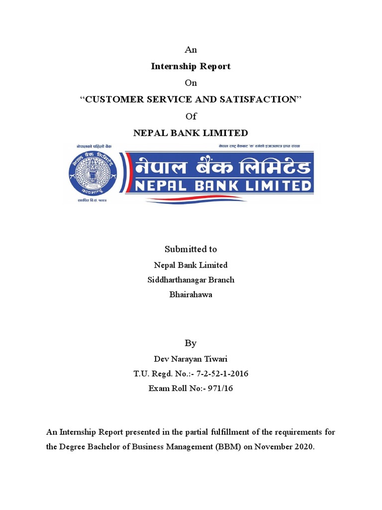 Internship Report For Bank | PDF | Customer Relationship Management ...