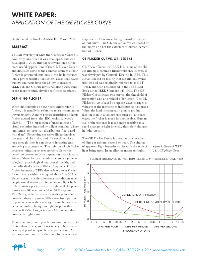 Application of The Ge Flicker Curve | PDF | Incandescent Light Bulb ...