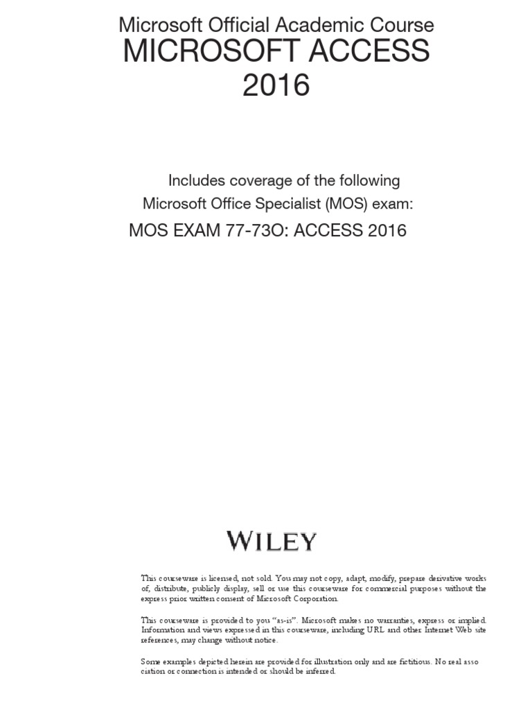 MOAC Access 2016 | PDF | Windows 8 | Databases