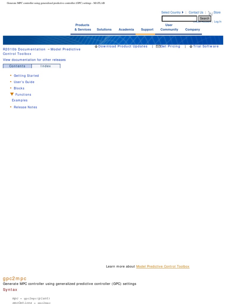 Generate MPC Controller Using Generalized Predictive Controller (GPC ...
