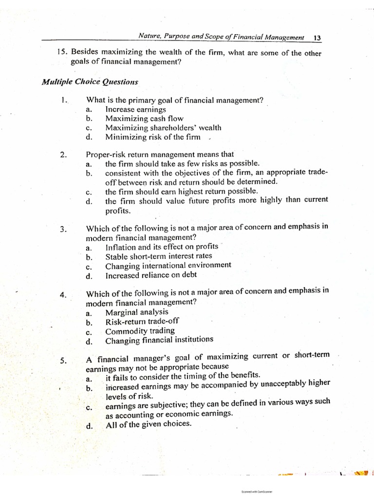 Chapter 1 Multiple Choice | PDF