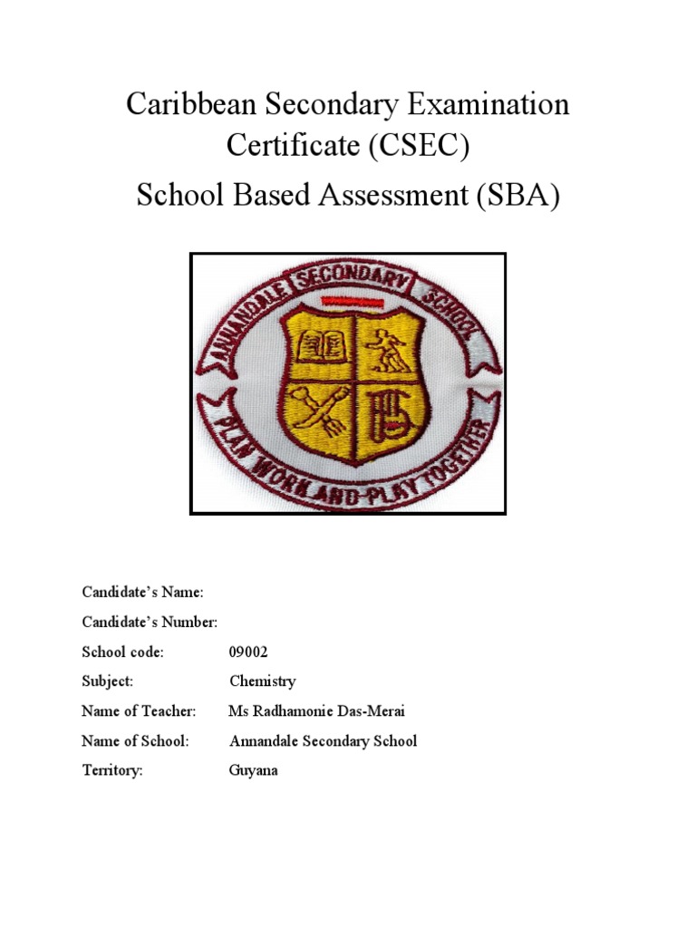 Chem Sba Coverpage | PDF