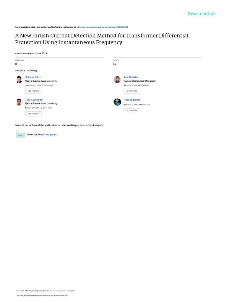 A New Inrush Current Detection Method For PDF | PDF | Spectral Density ...