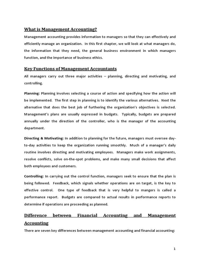 What Is Management Accounting? | PDF | Management Accounting | Accounting