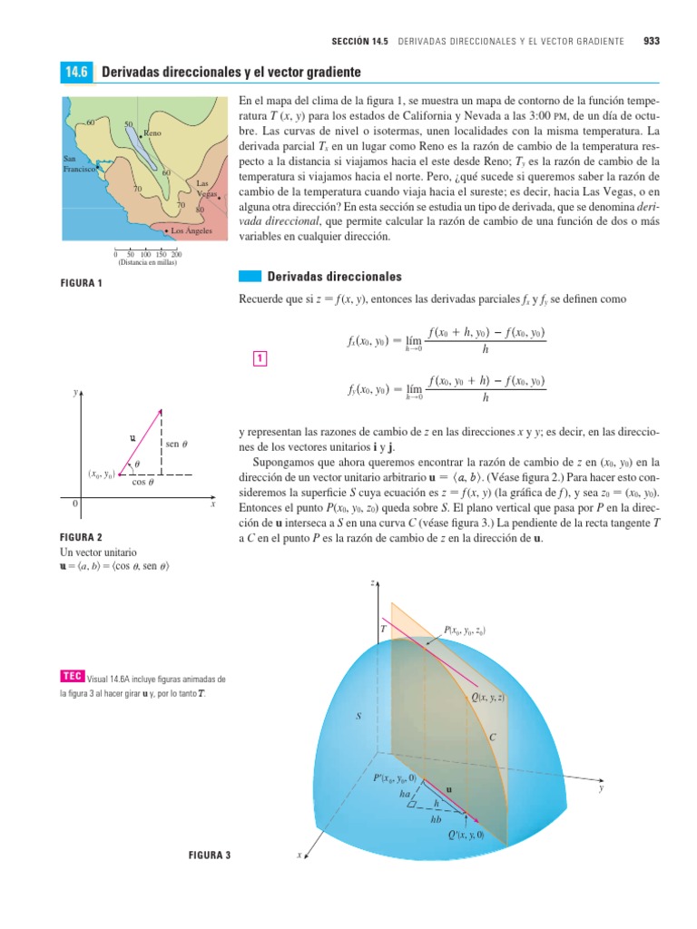 Derivadas Direccionales y El Vector Gradiente | PDF | Degradado | Vector Euclidiano