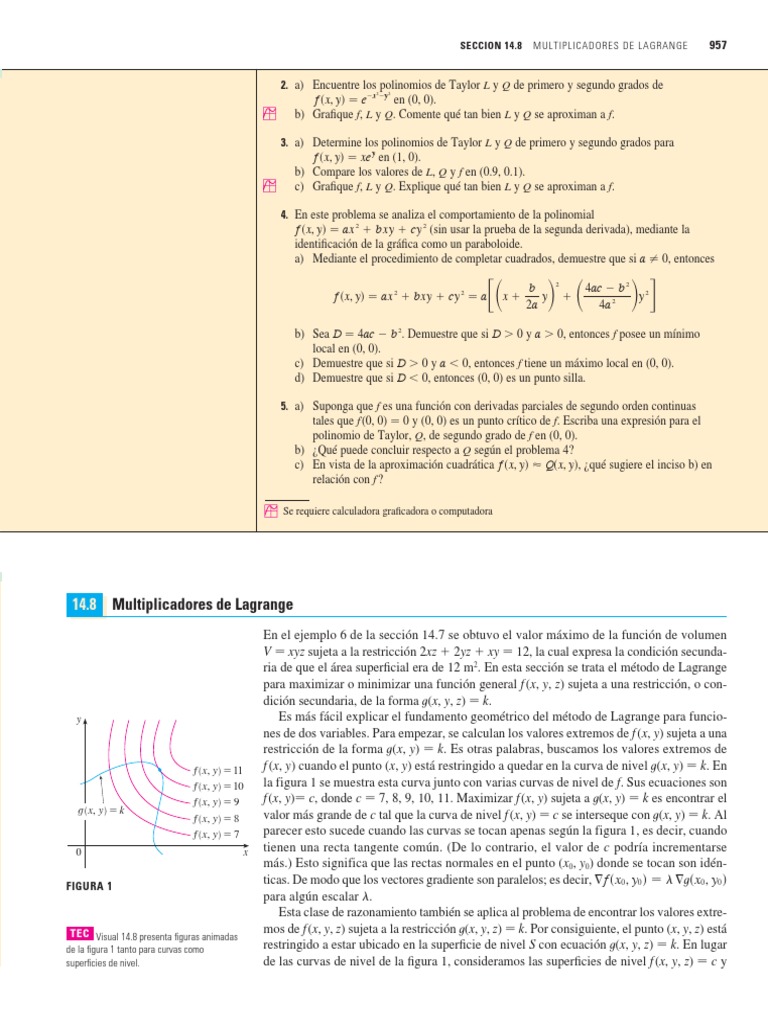 Multiplicadores de Lagrange | PDF | Ecuaciones | Enseñanza de matemática