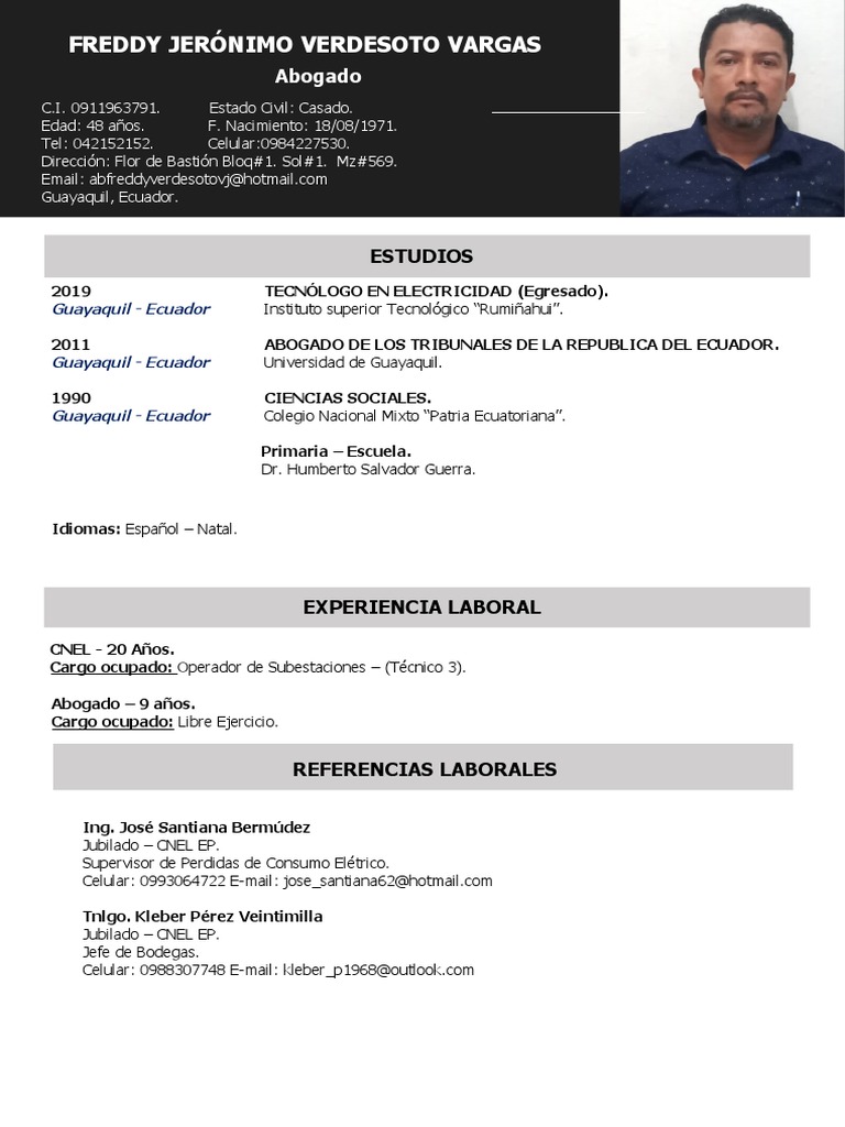 92 Curriculum Vitae Machote | PDF