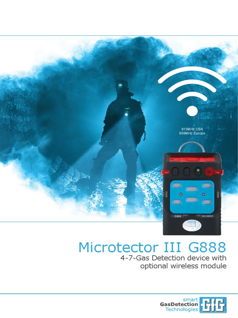 Microtector III G888: 4-7-Gas Detection Device With Optional Wireless ...