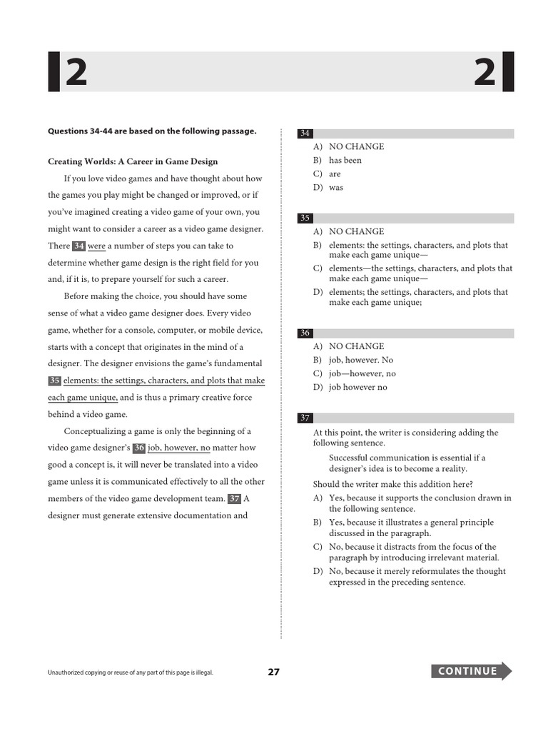 Creating Worlds: A Career in Game Design: Questions 34-44 Are Based On ...