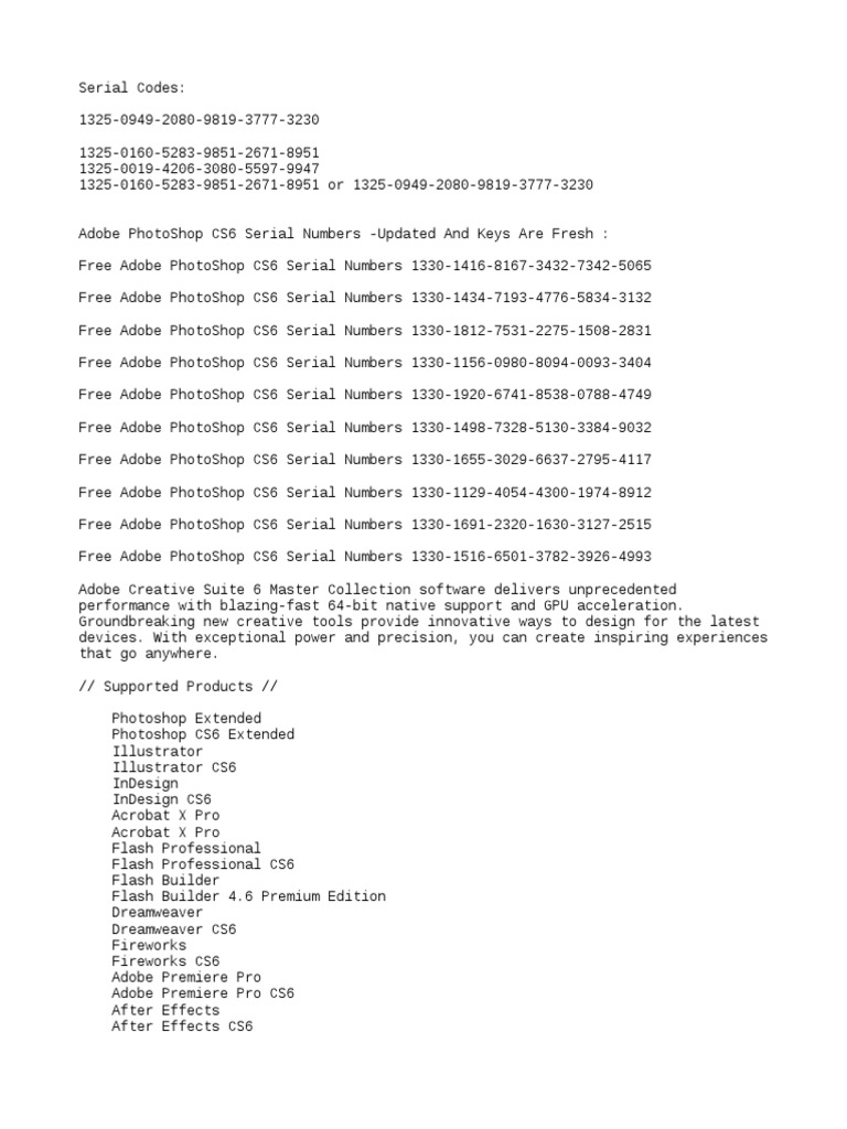 Serial Number Photoshop Cs6 64 Bit: Cách Lấy Số Serial Không Cần Marks