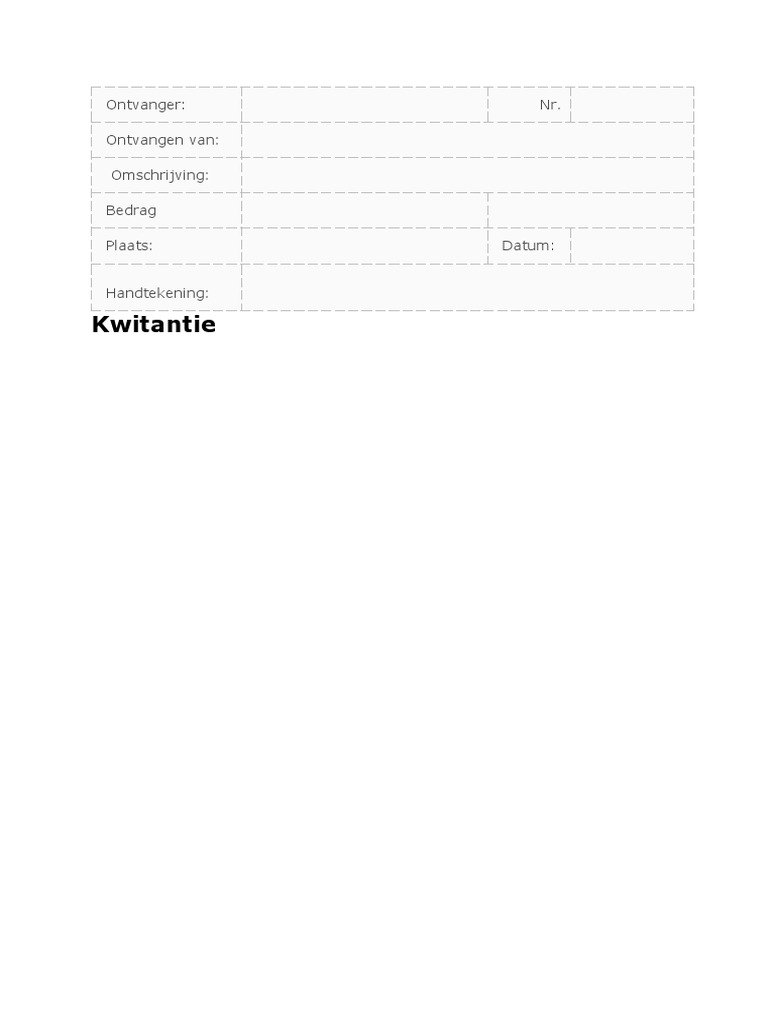 Voorbeeld Kwitantie Word | PDF