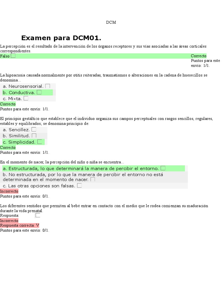 DCM Tests | Descargar gratis PDF | Inteligencia | Oído