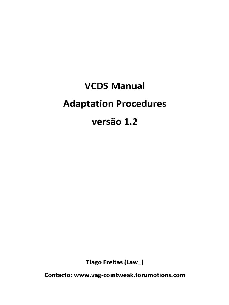 VCDS Manual Adaptation Procedures | PDF