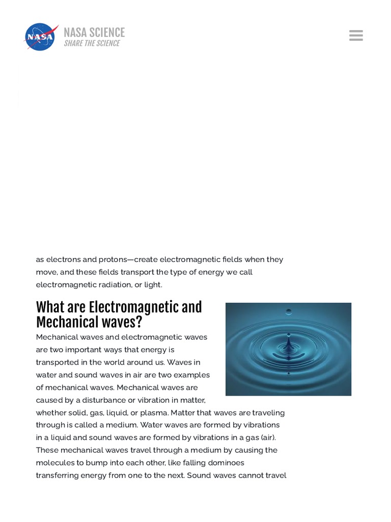 Anatomy of An Electromagnetic Wave - Science Mission Directorate | PDF ...