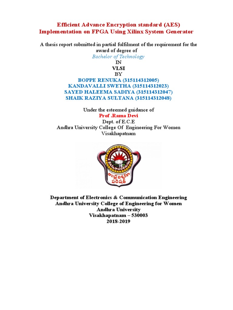 Efficient Advance Encryption Standard (AES) Implementation On FPGA Using Xilinx System Generator ...