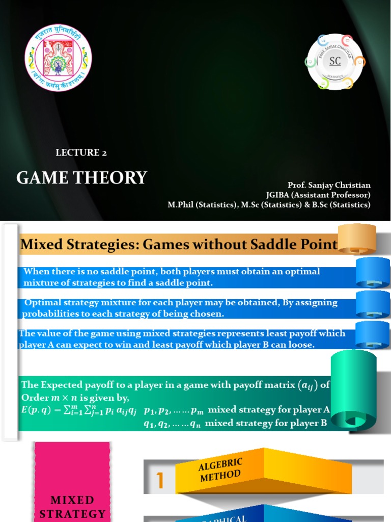 Lecture 2 Game Theory | PDF | Maxima And Minima | Matrix (Mathematics)