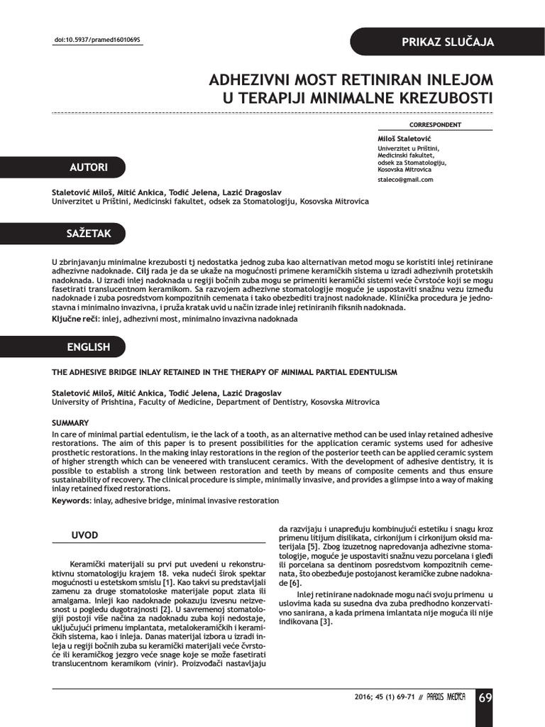 Dental Adhesive Bridge Solutions | PDF | Dentistry Branches | Mouth