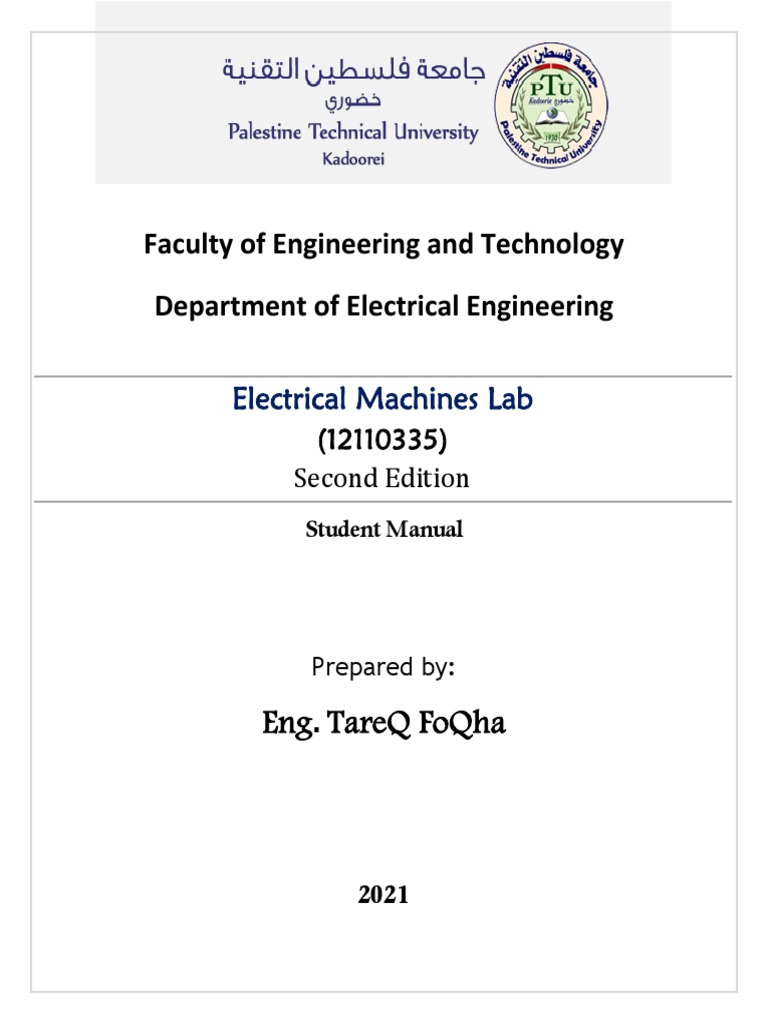 Lab Manual Electrical Machines Lab PTUK | PDF | Transformer ...