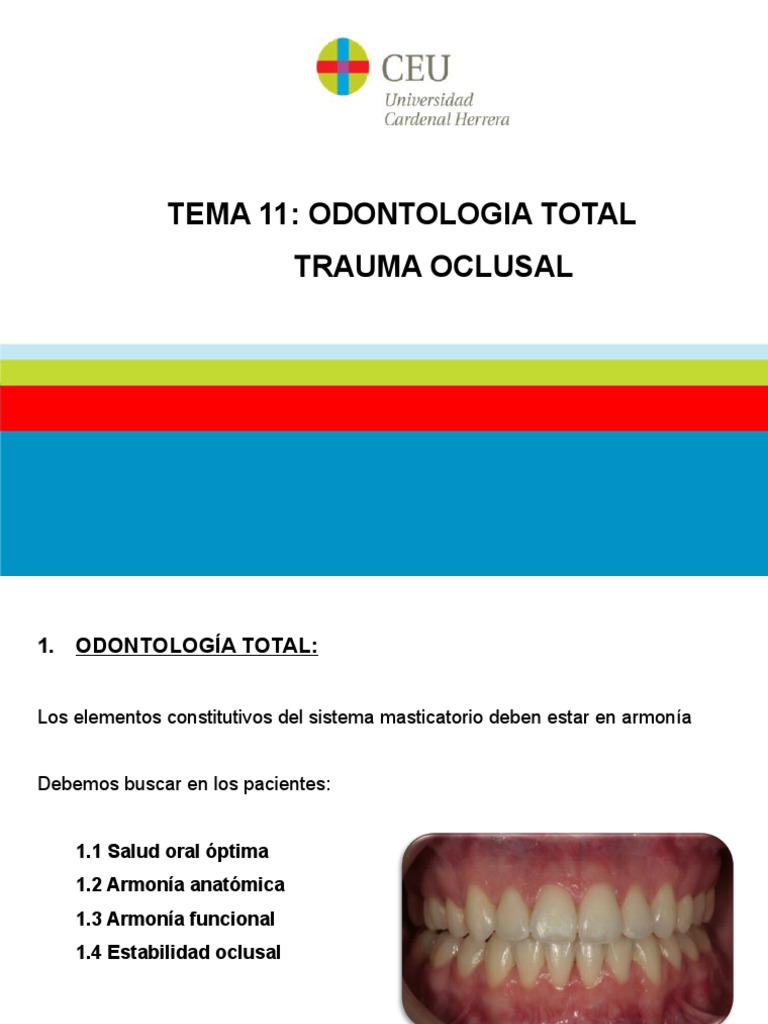 TEMA 11 ODONTOLOGIA TOTAL TRAUMA OCLUSAL para Keynote1 | PDF ...