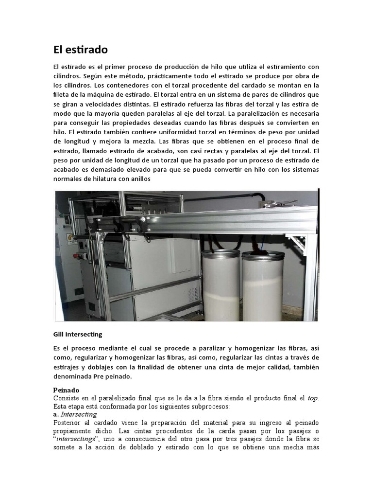 Proceso de Estirado en Manufactura de Hilo | PDF | Naturaleza