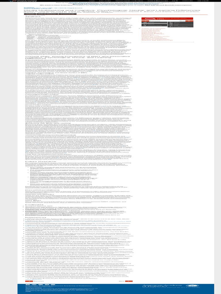 Media Multitasking and Cognitive, Psychological, Neural, and Learning Differences - SUPPLEMENT ...