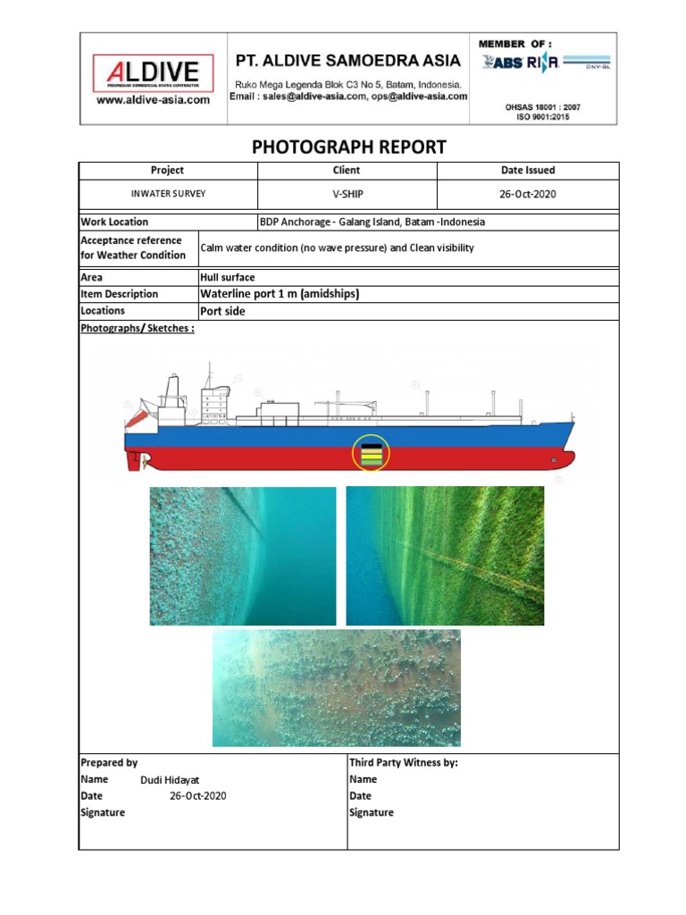 Photograph Report: Port Side Waterline Port 1 M (Amidships) | PDF ...
