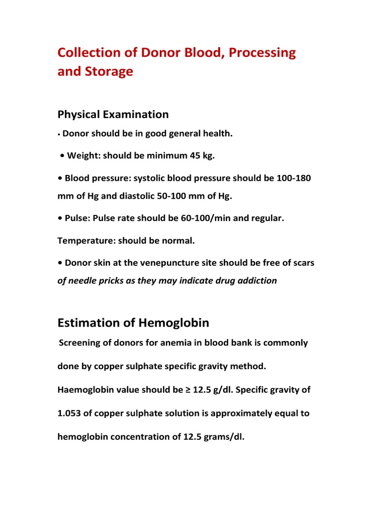 Guidelines for the Collection, Processing, Storage and Safety of Donor ...