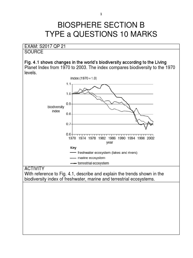 BIOSPHERE SECTION B TYPE A QUESTIONS 10 MARKS | PDF | Ecosystem ...