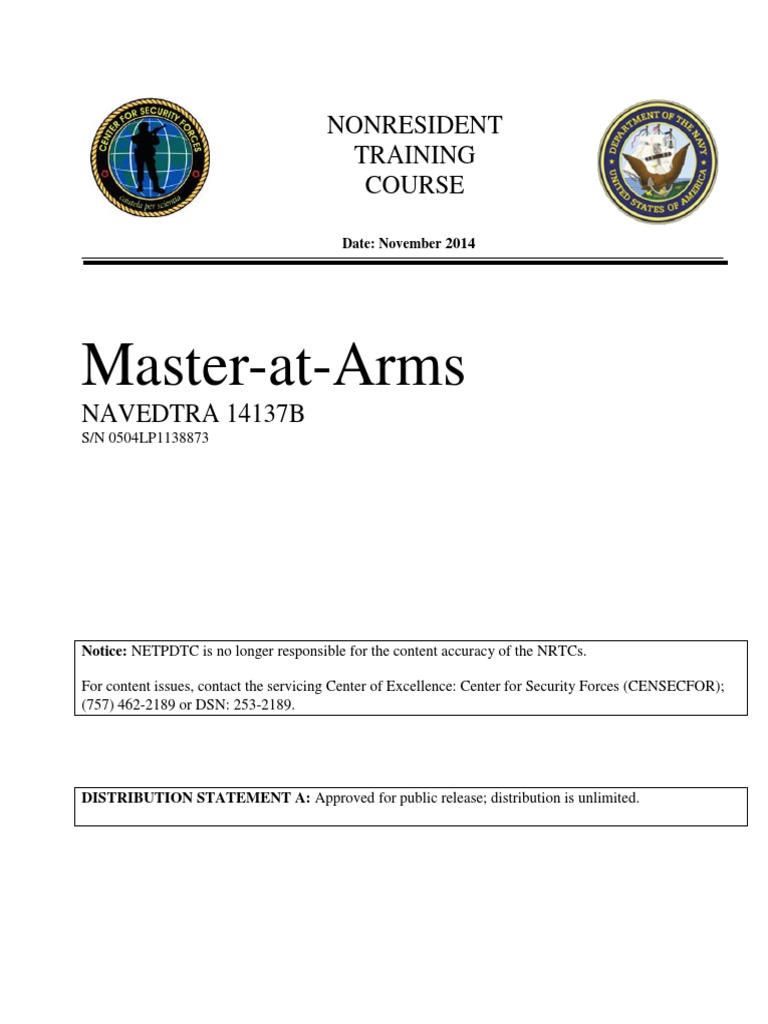 Master at Arms Navy BMR PDF | PDF | Counter Terrorism | Physical Security