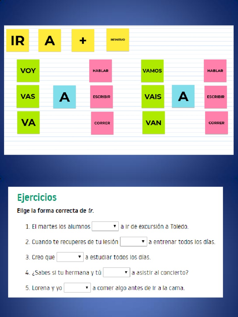 Ir A Infinitivo - Ejercicios | PDF