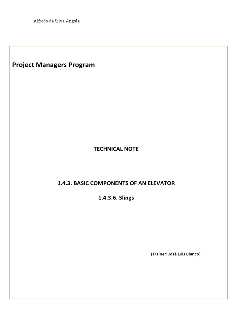 Elevator Slings Components and Types | PDF | Elevator | Manufactured Goods
