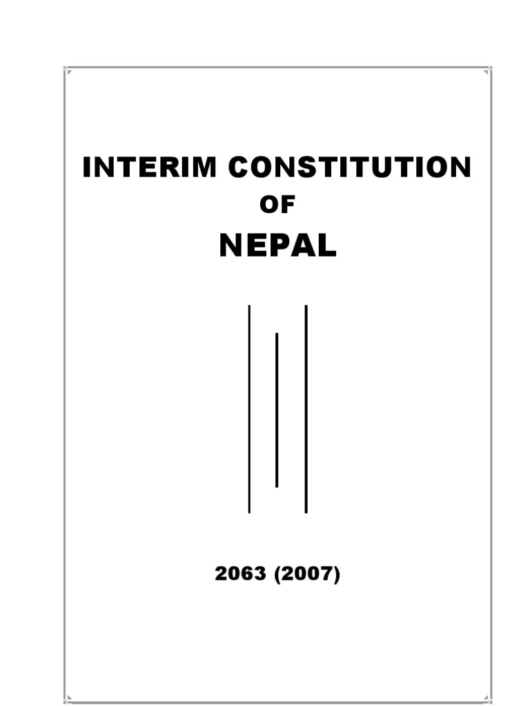 Nepal Interim Constitution 2007 | PDF | Arrest | Social Institutions