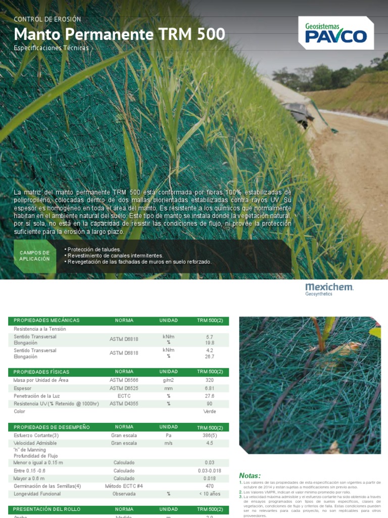 FT - CE - Manto Permanente TRM 500 PDF | Descargar gratis PDF | Naturaleza | Science