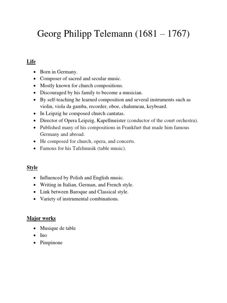 George Philipp Telemann | PDF