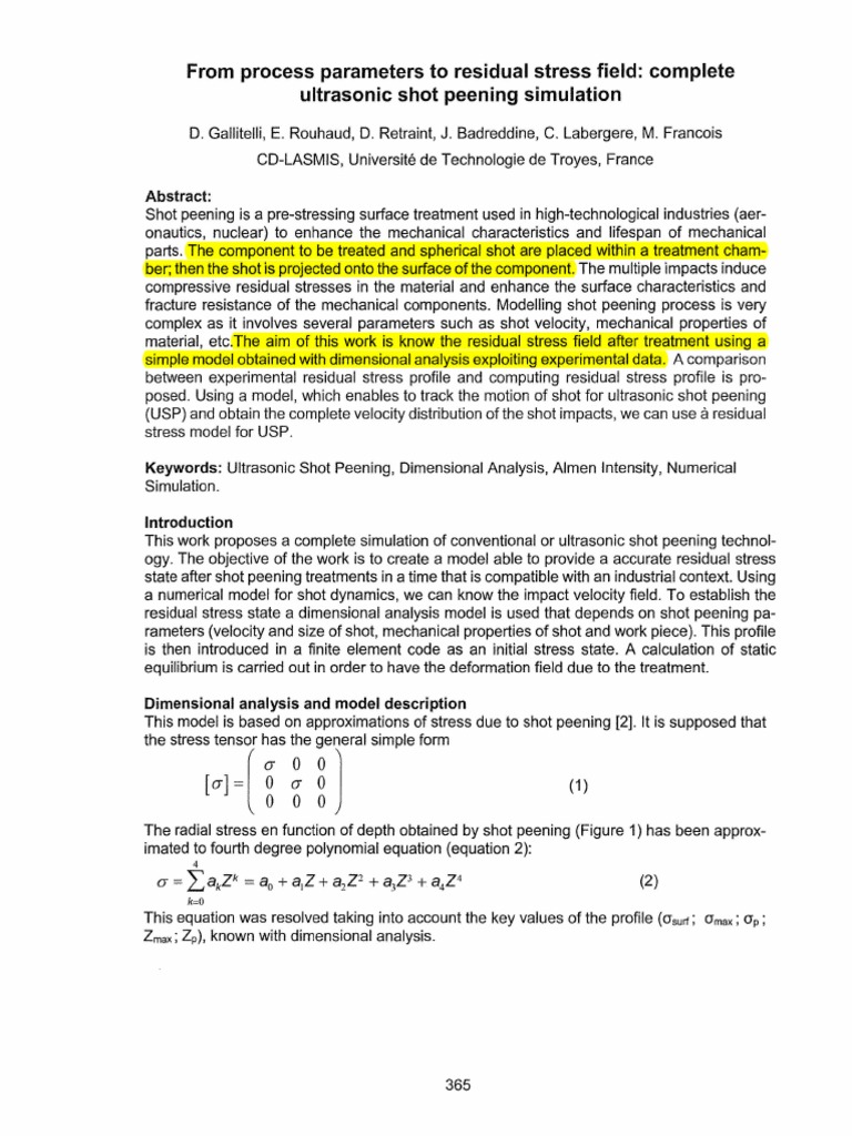 From Process Parameters To Residual Stress Field: Complete Ultrasonic Shot Peening Simulation ...