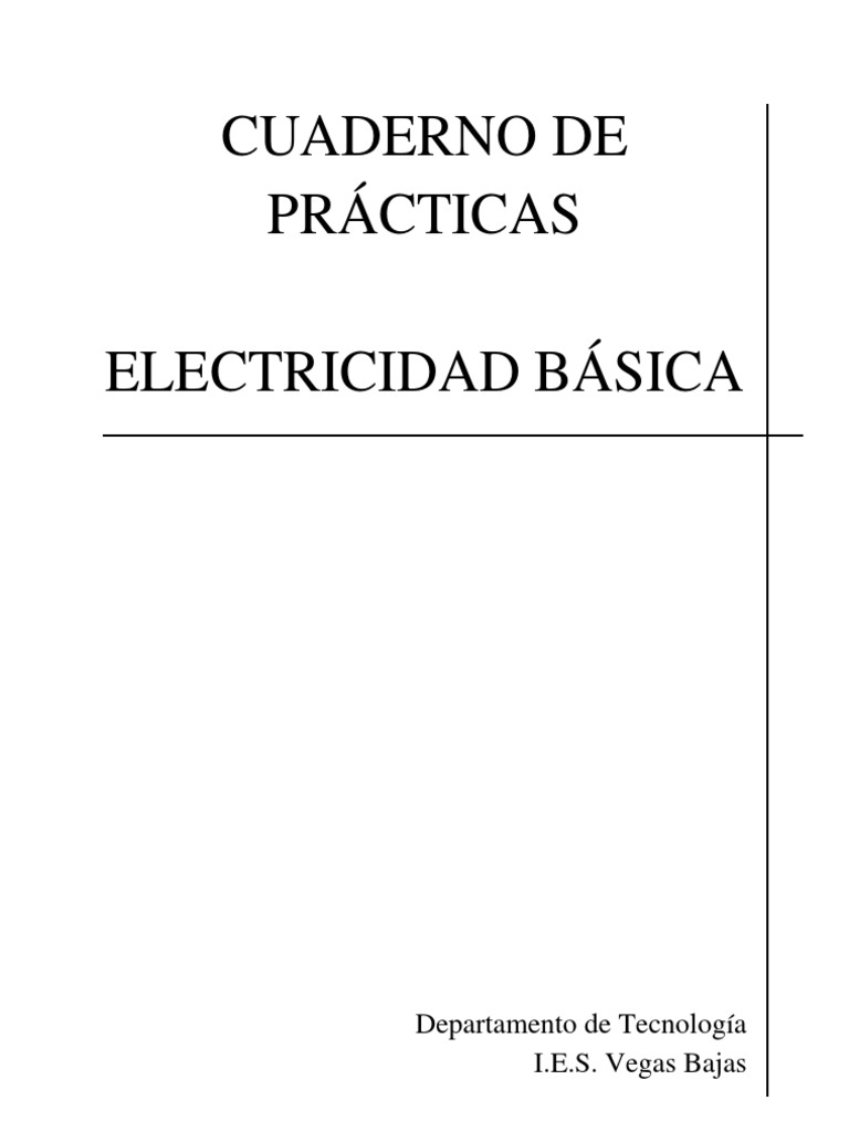 Cuaderno de Practicas Electricidad Basica | PDF | Enchufes y tomas de ...