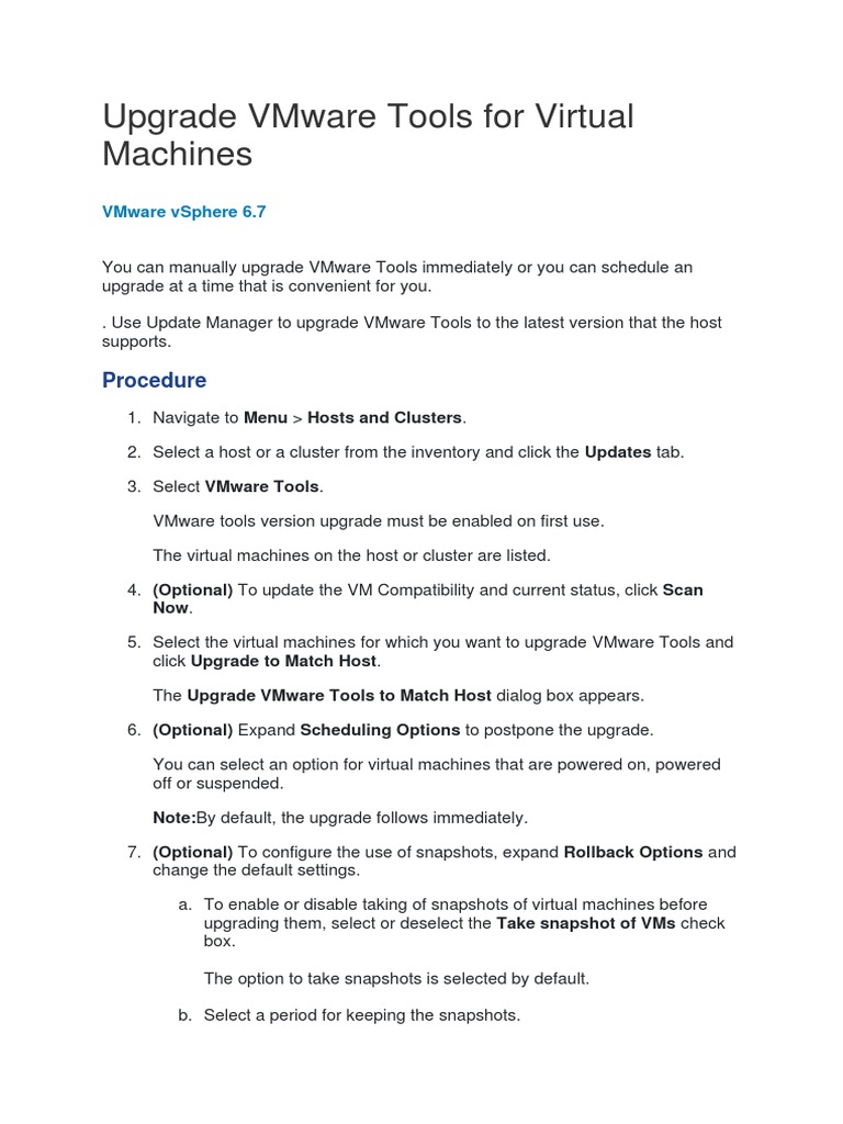 Upgrade VMware Tools For Virtual Machines | PDF