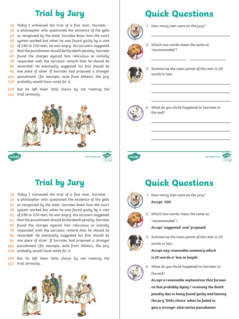 Quick Questions: Trial by Jury | PDF | Jury Trial | Socrates