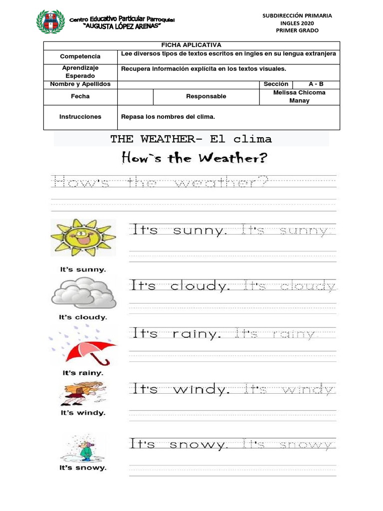 Ficha The Weather | PDF