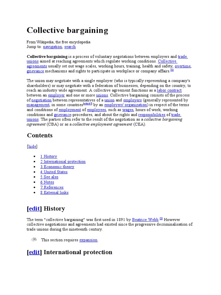Collective Bargaining: Collective Bargaining Is A Process of Voluntary ...