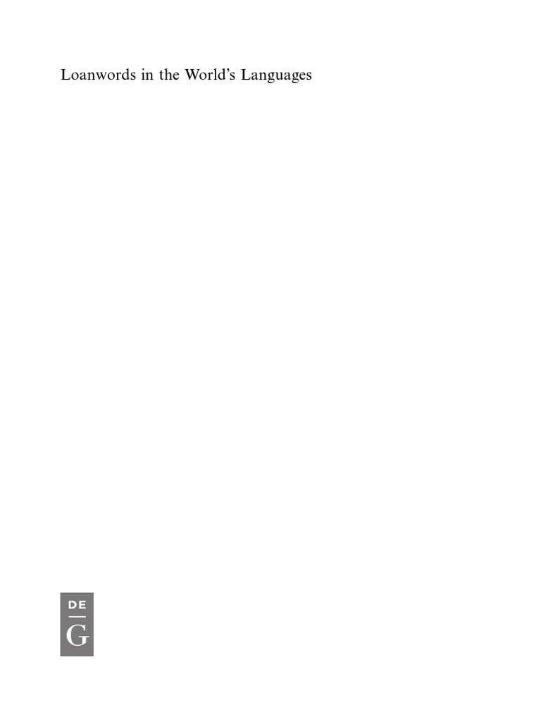 Loanwords in The World's Languages PDF | PDF | Part Of Speech | Semantics
