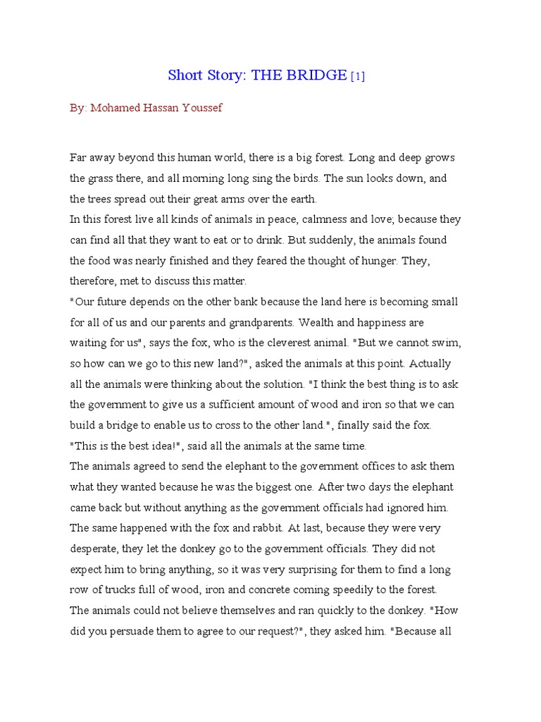 Short Story: THE BRIDGE: By: Mohamed Hassan Youssef | PDF