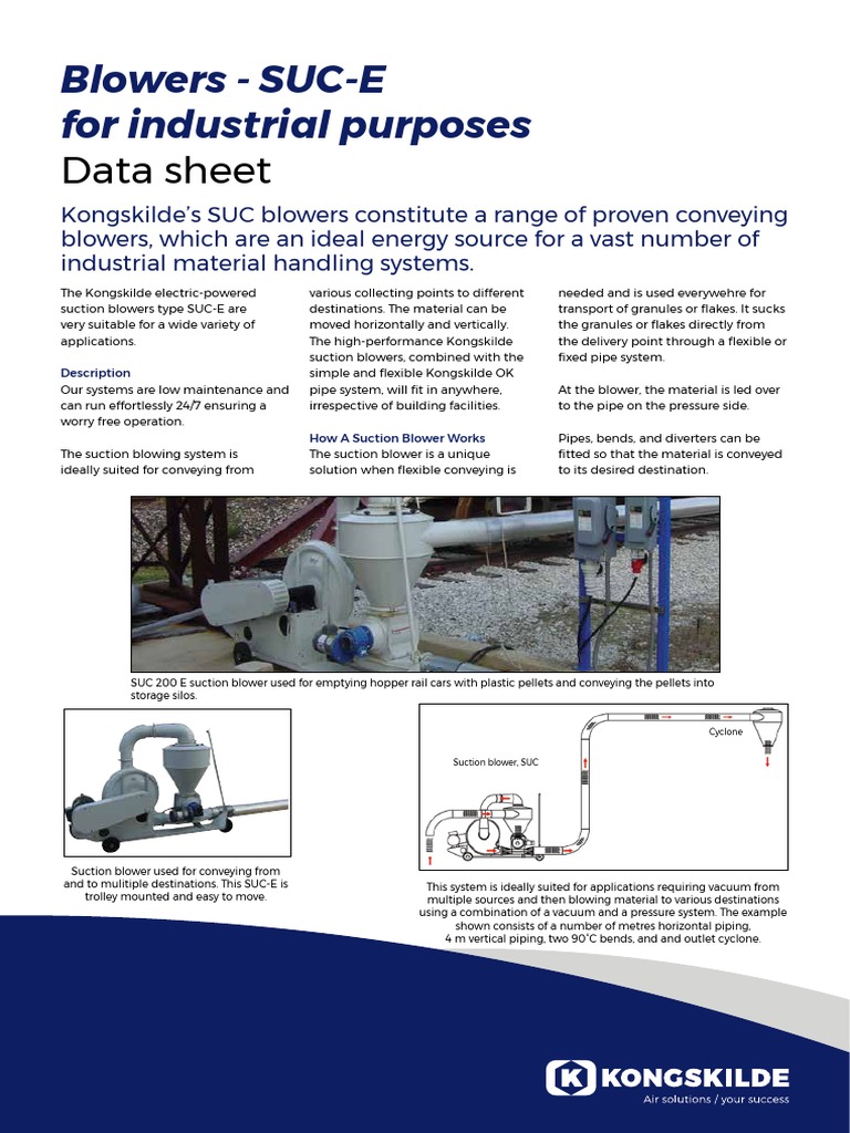 Data Sheet: Blowers - SUC-E For Industrial Purposes | PDF | Electric ...