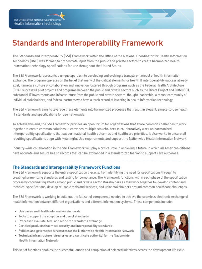 Standards and Interoperability Framework | PDF | Interoperability | Health Informatics