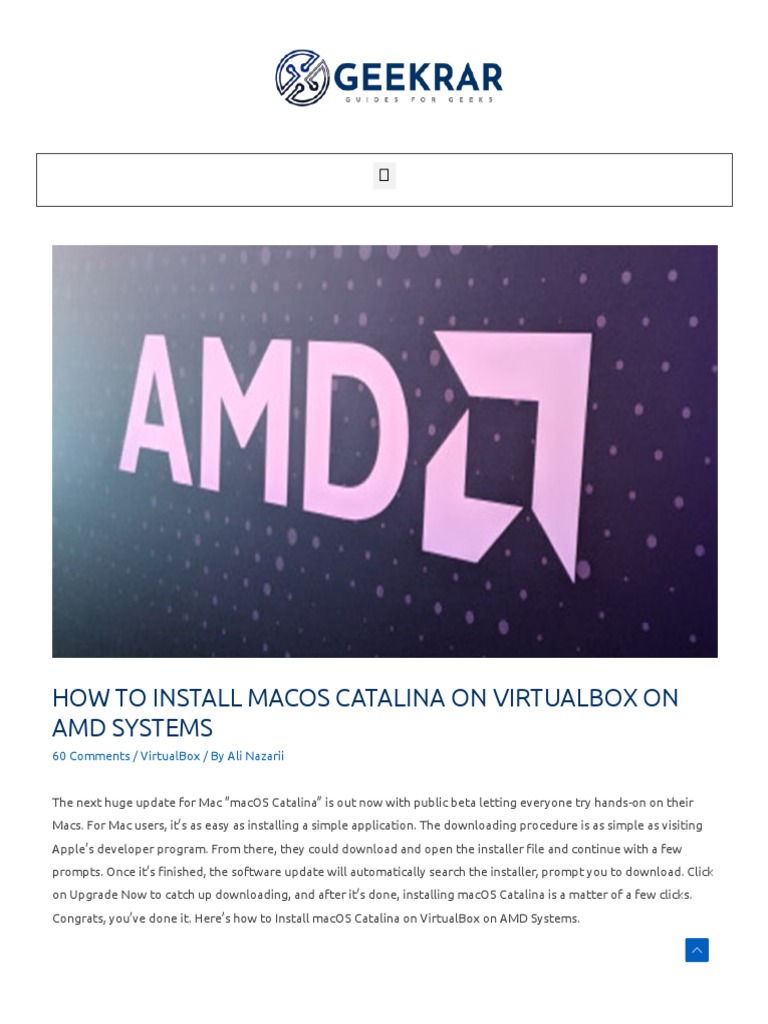 How To Install macOS Catalina On VirtualBox On AMD Systems | PDF | Mac ...