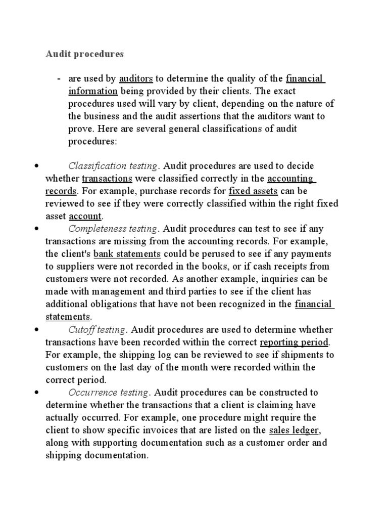 TYPES AND TESTS OF EVIDENCE and AUDIT PROCEDURES | PDF | Evidence | Audit