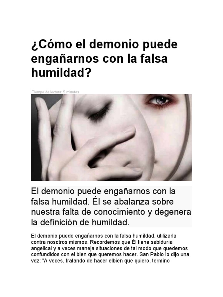 Cómo El Demonio Puede Engañarnos Con La Falsa Humildad | PDF | Orgullo ...