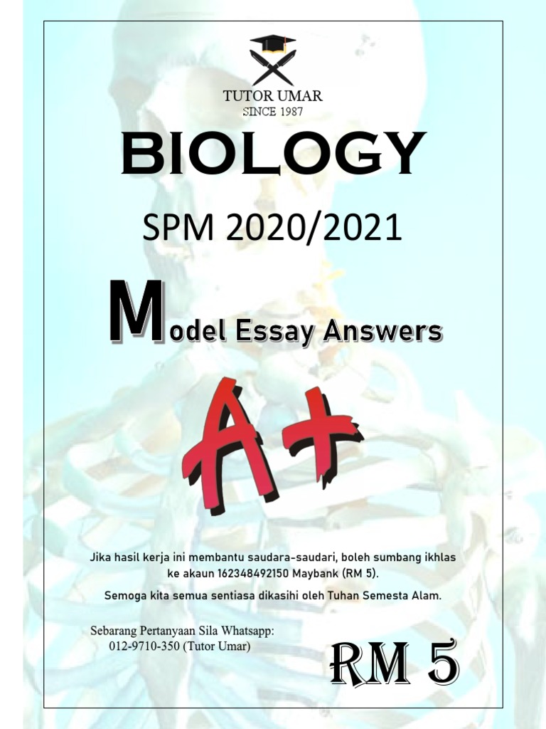 Biology SPM 2020 Model Answers For Predicted Questions | PDF ...