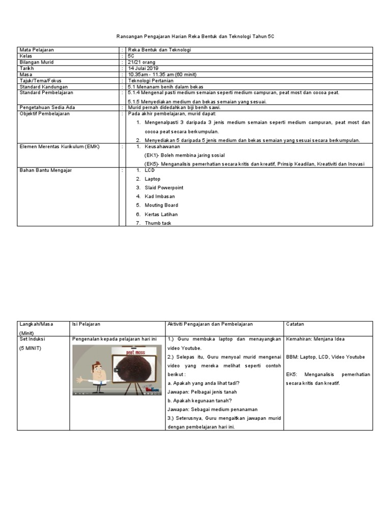 RPH RBT Tahun 5C (14-07-19) | PDF